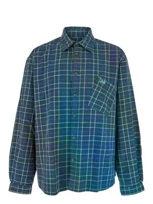 ERL Check-pattern Shirt With Logo Embroidery - Green