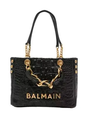 BALMAIN Balmain Crocodile-Effect Leather Tote Bag