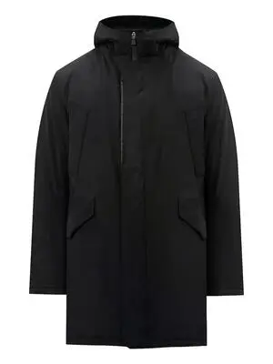 Herno Zip-up Hooded Jacket - Black