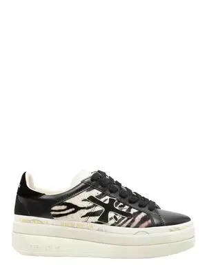 Premiata Claudia Zebra-print Platform Sneakers - Black