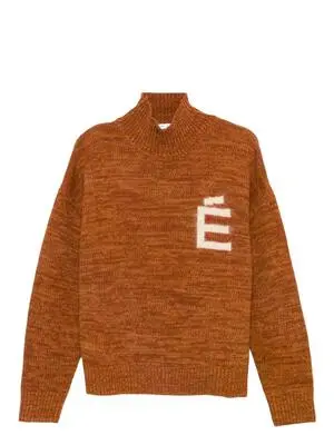 ÉTUDES STUDIO Logo-jacquard Funnel-neck Jumper - Brown