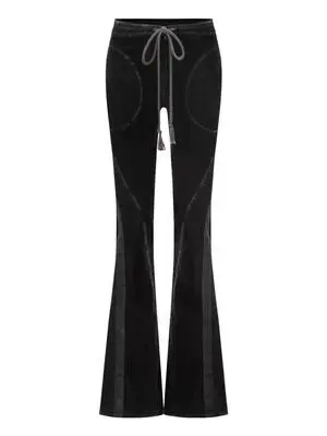 OUDE WAAG Drawstring Velvet Trousers - Black