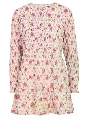 Antik Batik Floral Print Smocked Dress - Pink