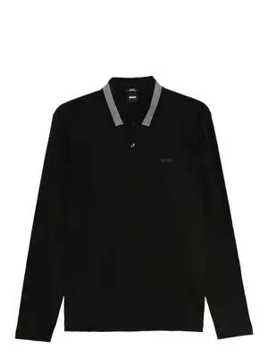 BOSS Long-sleeve Polo Shirt Black