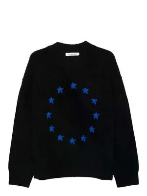 ÉTUDES STUDIO Europa Ribbed Star-embellished Sweater - Black