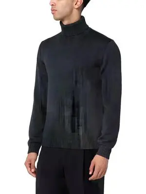 ROBERTO COLLINA Turtleneck Ribbed Sweater - Blue