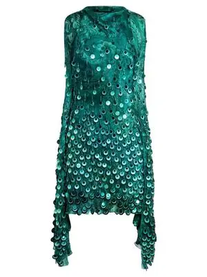 Etro Paisley-print Sequin Mini Dress - Green