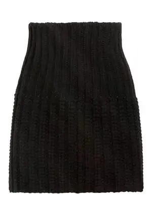 Dolce & Gabbana Ribbed-knit Mini Skirt - Black