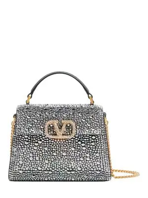 Valentino Garavani Vlogo Signature Mini Shoulder Bag - Silver
