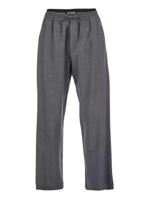 MSGM Elastic-waistband Trousers - Grey