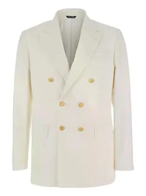 REVERES 1949 Virgin Wool-cotton Blazer - White