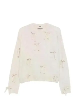 ANIYE BY Bow-embellished Sweater - Neutrals