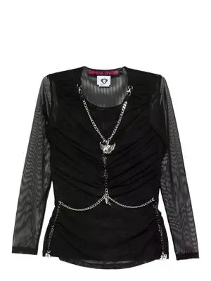 CHOPOVA LOWENA Chain-embellished Top - Black