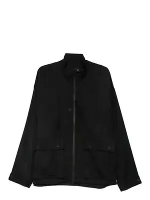 Y3 Zip-front Flap-pocket Coat - Black
