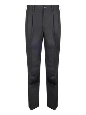 Comme Des Garçons Pleat-detail Pinstriped Trousers - Black