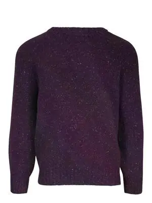 Brunello Cucinelli Raglan-sleeve Speckled Sweater - Purple