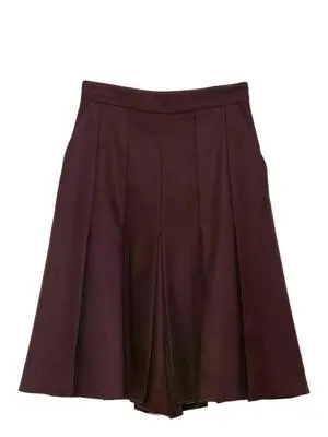 JOSEPH Pleated Wide-leg Shorts - Brown