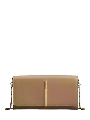 TOD'S Chain-strap Leather Wallet - Neutrals