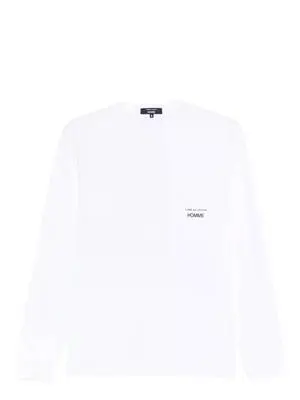 Comme Des Garçons Logo-print Long-sleeve T-shirt - White