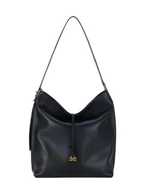 Elisabetta Franchi Boulevard Leather Shoulder Bag - Black