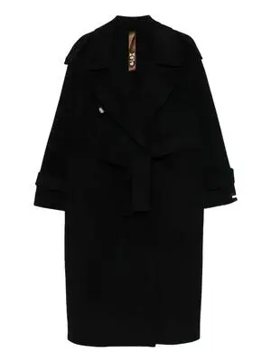 GLOX Belted Long-sleeve Coat - Black