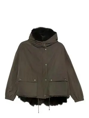 MARTYLÒ Fur-trimmed Hooded Jacket - Green