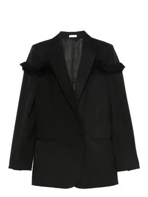 Alexander McQueen Fringed Single-breasted Blazer - Black