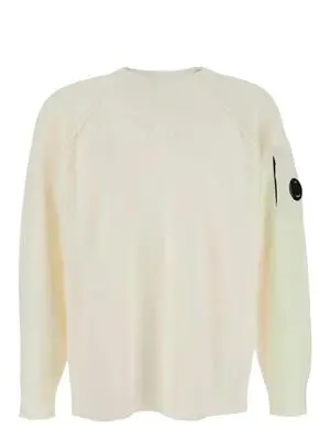 C.P. COMPANY Lens-plaque Sweater - White