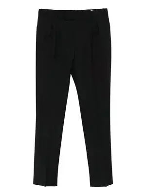 Alexander McQueen Pleated-front Wool Trousers - Black