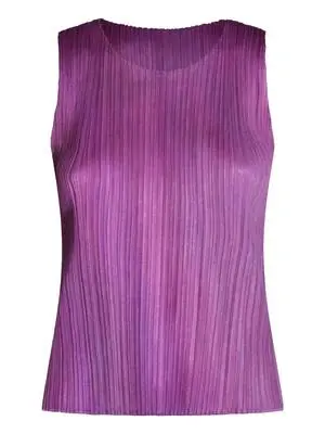 Issey Miyake Pleated Sleeveless Top - Purple