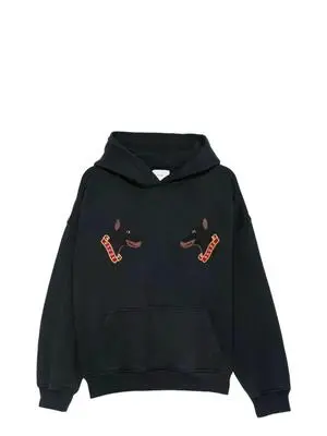 Rhude Dog-embroidered Hoodie - Black
