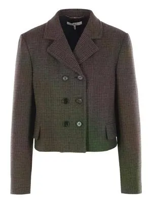 Chloé Houndstooth Double-breasted Jacket - Brown