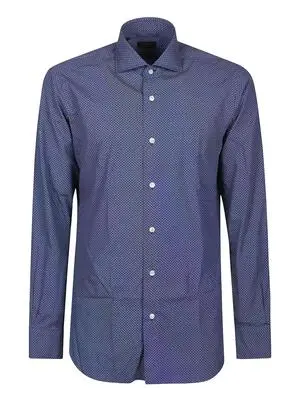 BARBA NAPOLI Geometric Shirt - Blue