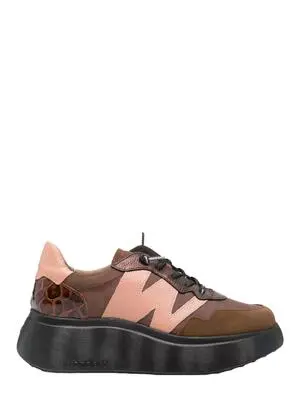 WONDERS Leather Panelled Platform Sneakers - Brown
