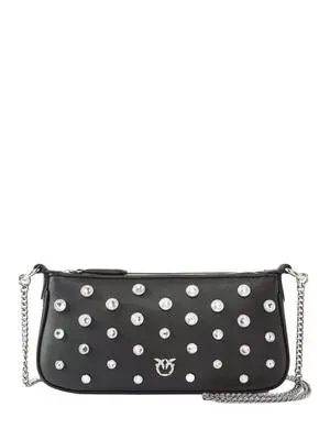 Pinko Crystal-embellished Chain Crossbody Bag - Black