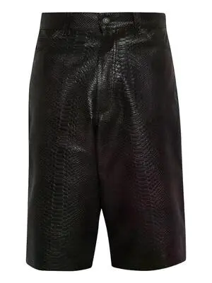 EARTHLING VIP Snakeskin-effect Shorts - Black