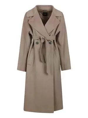 Max Mara Belted Double-breasted Coat - Neutrals