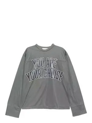 THE M Mesh-panel Long-sleeve T-shirt - Grey