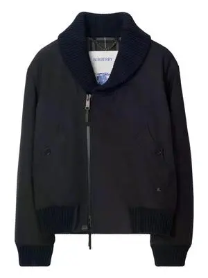 Burberry Ribbed-trim Bomber Jacket - Blue
