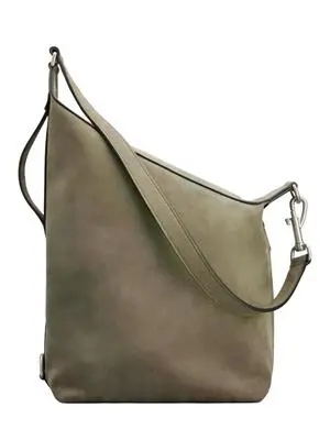 TOD'S Suede Leather Shoulder Bag - Neutrals