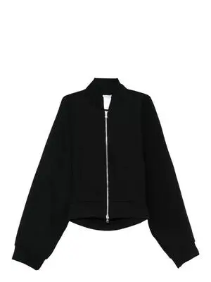 AMAZUIN Zip-front Cropped Jacket - Black