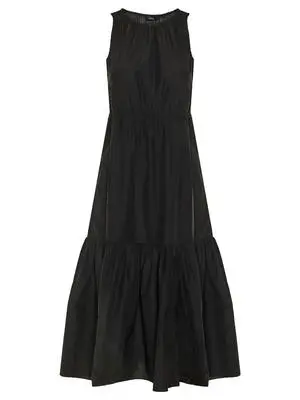 Theory Tiered Smocked Midi Dress - Black
