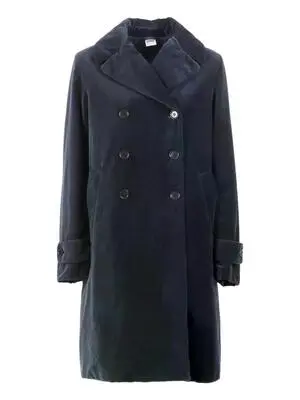 Aspesi Velvet Double-breasted Coat - Blue