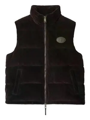 Burberry Corduroy Puffer Gilet - Brown