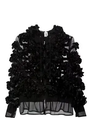NOIR KEI NINOMIYA Appliqué Sheer Hooded Jacket
