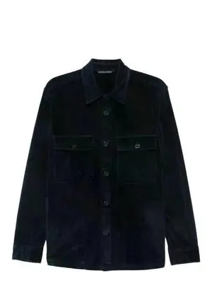 120% Lino Corduroy Pocket Shirt - Blue