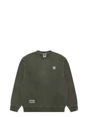 AAPE BY *A BATHING APE Logo-patch Crew-neck Sweatshirt - Green