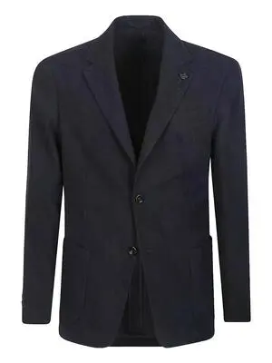 LARDINI Striped Patch-Pocket Blazer