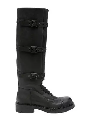 P.a.r.o.s.h Buckle-strap Lace-up Boots - Black