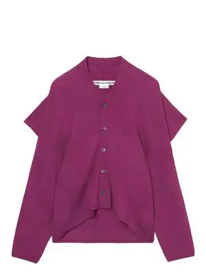 Comme Des Garçons Draped Buttoned-up Cardigan - Purple